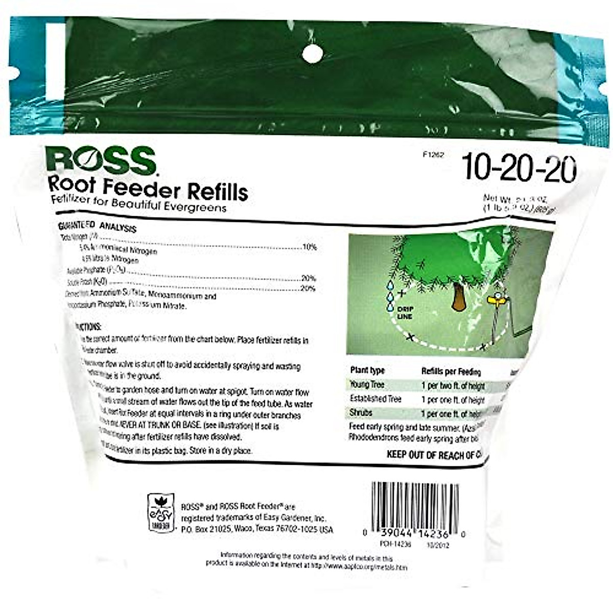 Ross 14266, Fertilizer Refills, for Evergreen Root Feeders, 36 Refill Units