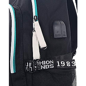 Roffatide Anime My Hero Academia Backpack Luminous Printed College School Bag Laptop Backpack with USB Charging Port & Headphone Port