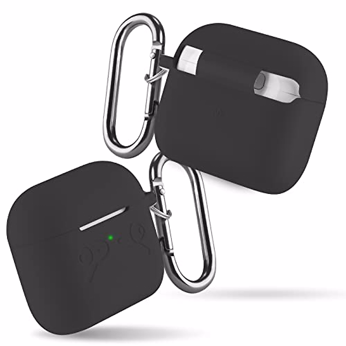 ORIbox Silicone Case for AirPods Pro, Cover Silicone Protective Case Skin for Apple Airpods Pro (Front LED Visible) ，Black