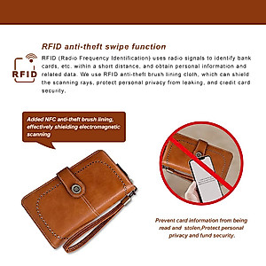 Chihutown Large Capacity RFID Blocking Leather Wallets, Women's Luxury Clutch, Credit Card Organizer with Wristlet