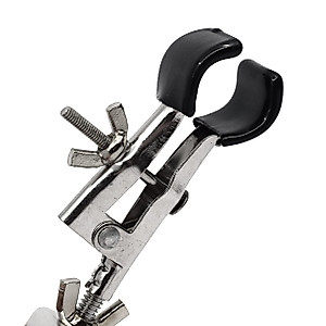 EISCO Burette Clamp with Bosshead/Test Tube Holder - PVC Coated Round Jaws, Opens up to 45mm