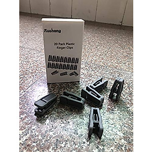 Aoshang 20 Pack Plastic Finger Clips for Hangers,Slim-line Finger Clips Plastic Hanger Clip for Velvet Hangers or Hanger (Gray)