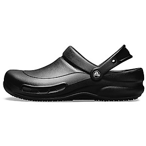 Crocs Unisex-Adult Bistro Clog, Slip Resistant Work Shoe, Black, 16 Women/14 Men