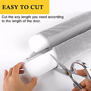 fowong Door Draft Stopper Double Side Adjustable Seal Bottom of Doors 30" to 36" Noise Blocker Cover Gap up to 1.5" Soundproof Interior Front Draft Guard Grey