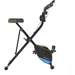 Exerpeutic Bluetooth Smart Foldable Bike with Resistance Bands and Free MyCloudFitness App, Black Folding Bike