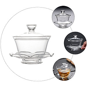 Cabilock Porcelain Tea Cups 1 Set Gaiwan glass coffee mug green tea cups cappuccino cups Tea Cup Glass Chinese Tea Bowl