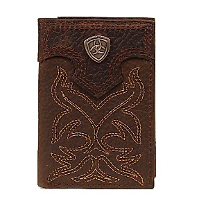 ARIAT Men's Boot Embroidery Tri-Fold Tan