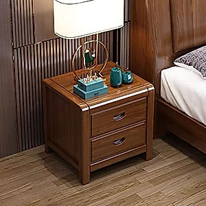 FFNUM Bedside Table Wood Bedside Cabinet Storage Cabinet Living Room Bedroom New Chinese Style Bedside Storage Drawer Small Cabinet Night Stand