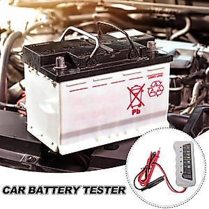 iplusmile Battery Tester Digital Battery Analyzer, Car Battery Tester Check Battery Condition Alternator Charging Cranking System Scan Tool for Car Motorcycle Trucks (Light Grey)