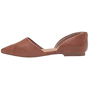 Amazon Essentials Women's D'Orsay Flat Ballet, Tan, 7.5