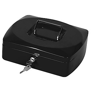 Q-Connect Cash Box 10 Inch Black
