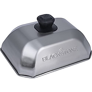 Blackstone 5207 Rectangle Basting Cover Small 2-Pack Griddle Accessories, Stainless Steel, Cheese Melting Dome and Steaming Cover, Best for Use on Flat Top Griddle Grill Cooking Indoor or Outdoor