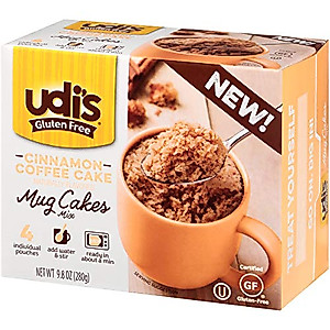 Udi's Gluten Free Cinnamon Coffee Cake Mug Cake Mix, 9.8 oz. 4-Count