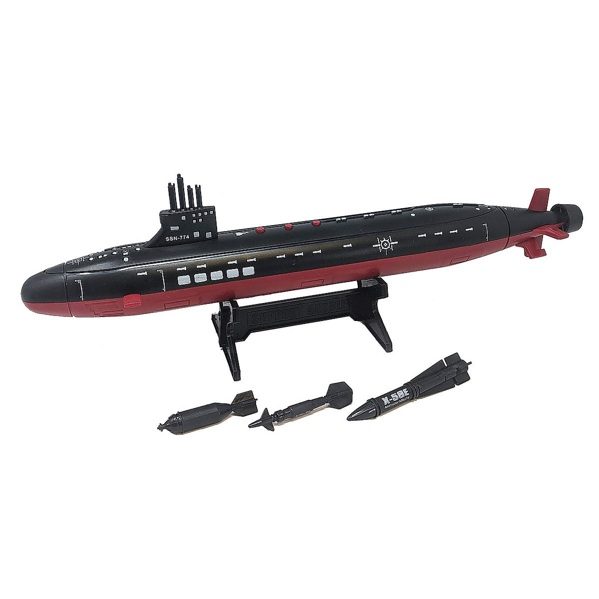 16.5 Inch Toy Navy Black Submarine with Sound Effects and Torpedo (2 Pack)