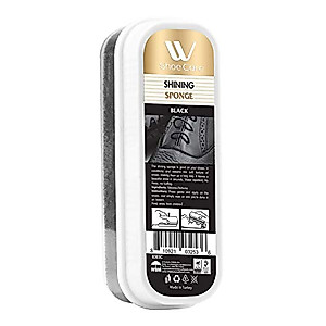 W Shoe Care Premium Quality Black Shoe Shine Sponge,Shining Luxury Leather, 11ml