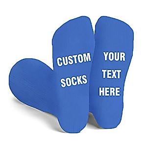 Personalized Funny Socks with Your Custom Text, Unisex Crew Socks Gift for Women, Men
