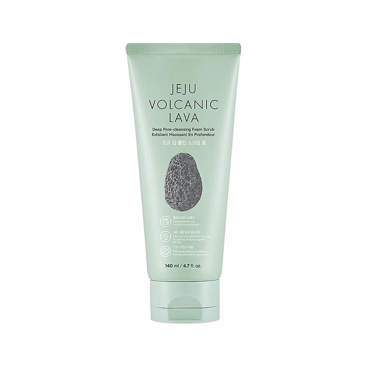 The Face Shop Jeju Volcanic Lava Deep Pore Cleansing Foam Scrub - Absorbs Sebum Pore Cleanser - Pore Control Exfoliating Face Wash Face Scrub - Blackhead Removal - Korean Skin Care Face Exfoliator