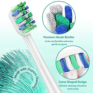ALTLAU Replacement Toothbrush Heads Compatible with Philips Sonicare Toothbrush, Click-on Replacement Brush, 8 Pack