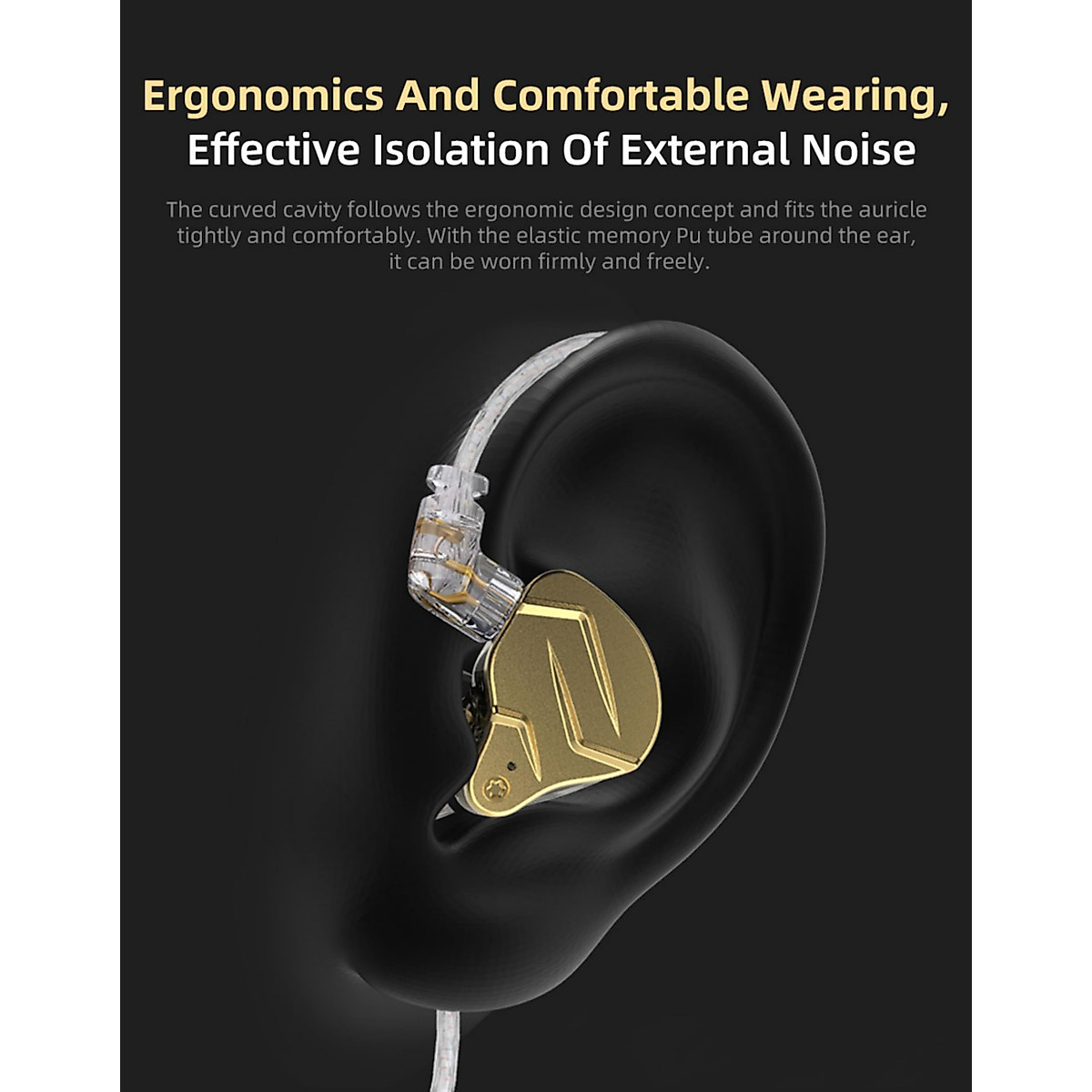 KZ ZSN Pro X in Ear Monitor, Wired Gaming Earbuds, HiFi KZ in Ear Headphones with Hybrid Dual Driver 1ba 1dd High Fidelity Musicians IEM Earphones with Detachable Tangle-Free Cable (with mic, Black)