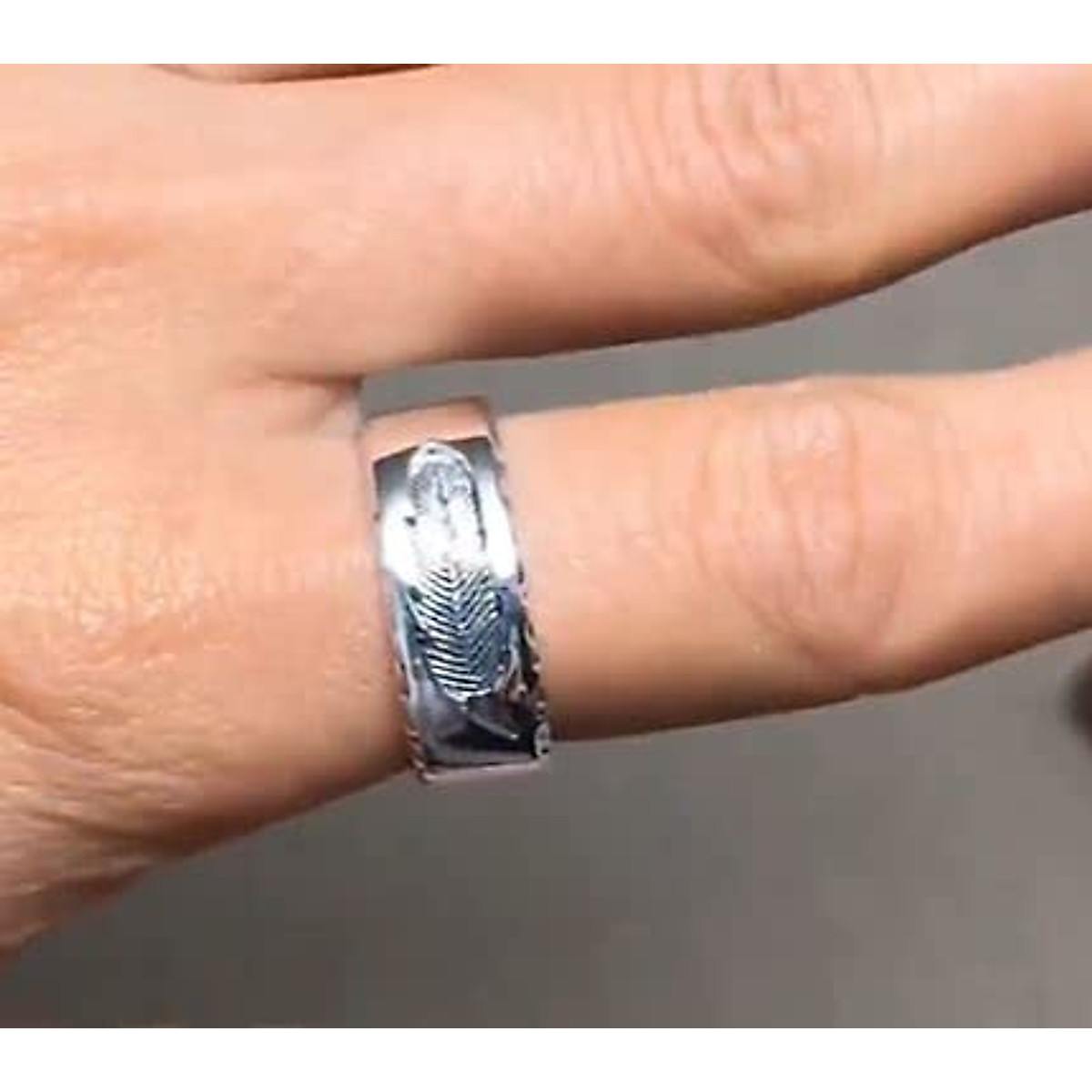 Silver Feather Ring Men Women Sterling Silver, native america indian jewelry, native american ring (8)