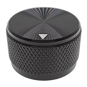 Szliyands 2 Pack Aluminum Rotary Electronic Control Potentiometer Knob,for 0.23'' Diameter Shaft, 0.98'' Dia, 0.61'' H, Guitar Knob, Audio knob, Volume Control Knob(Black)