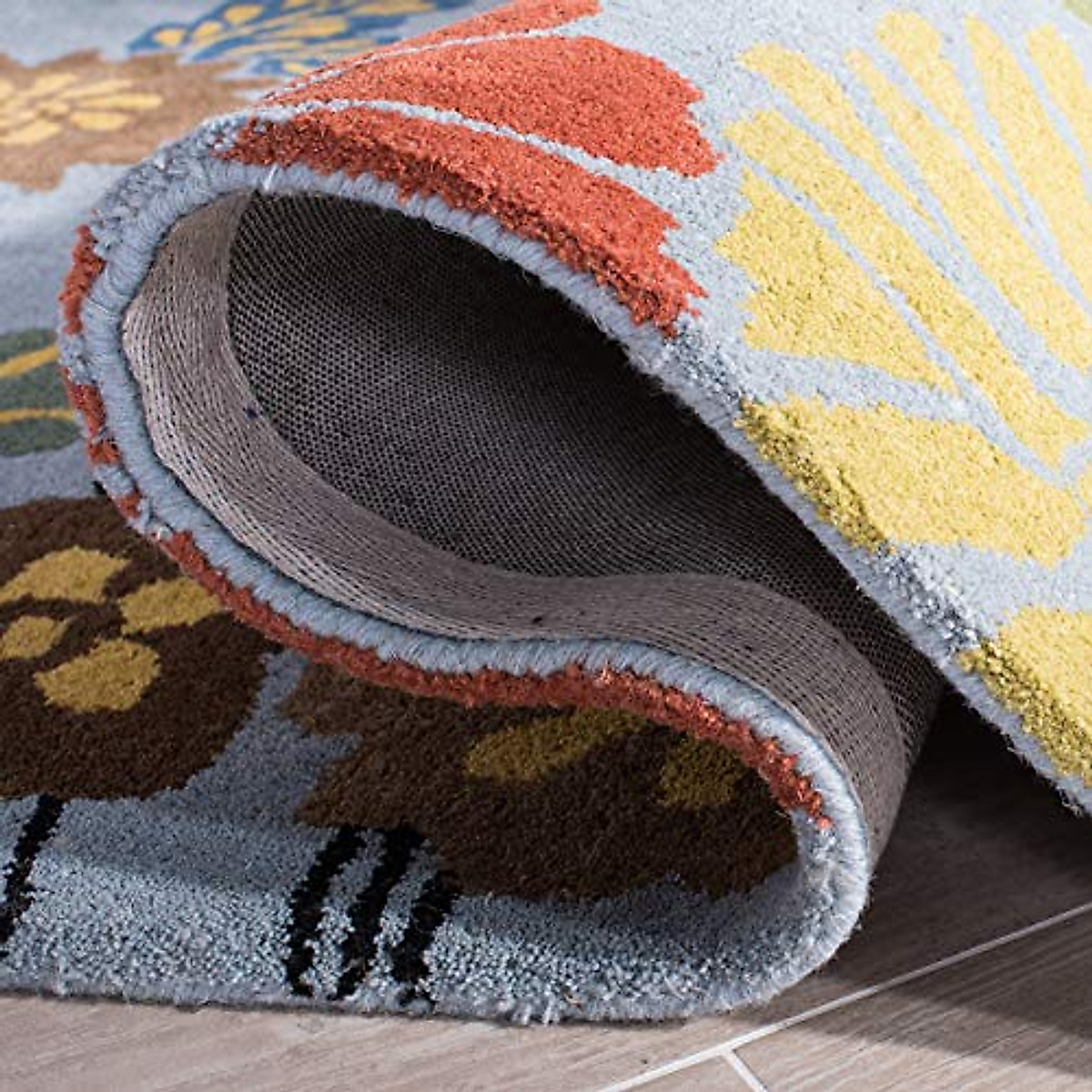 SAFAVIEH Soho Collection 2' x 3' Blue/Multi SOH738B Handmade Premium Wool & Viscose Accent Rug