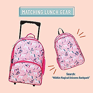 Wildkin Kids Rolling Luggage for Boys and Girls, Carry on Luggage Size is Perfect for School and Overnight Travel, Measures 16 x 12 x 6 Inches (Magical Unicorns)