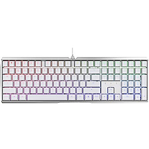 Cherry MX 3.0 S Wired Mechanical Gaming Keyboard. Aluminum Housing Built for Gamers w/MX Brown Switches. RGB Backlit Color Display Over 16m Colors. from The Makers of MX. Full Size. Pure White.