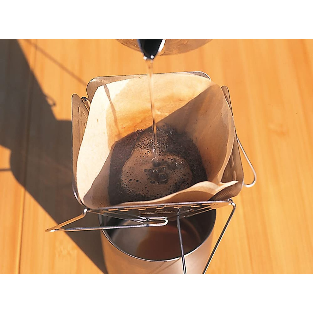 Snow Peak Collapsible Coffee Drip - Durable & Portable Pour-Over Coffee Gear - Stainless Steel Coffee Dripper for Camping & Backpacking Trips - Foldable for Easy Packing