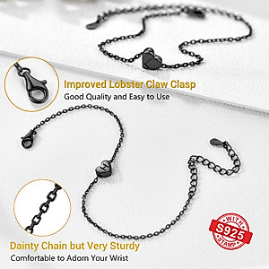 Dainty C Letter Bracelet Cute Jewelry Sterling Silver Thin Chain Heart Initial Bracelets for Women