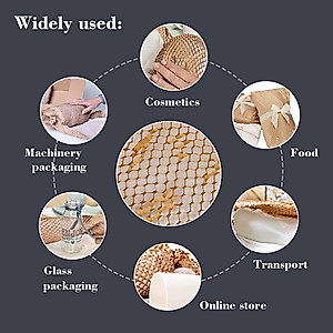 Honeycomb Kraft Packing Paper 11.8" W x 32.8' L,Eco Friendly Recycled Cushioning Wrapping Roll Alternative to Bubble Cushioning Wrap or Packing Peanuts (12 Inch x 32.8 Feet)