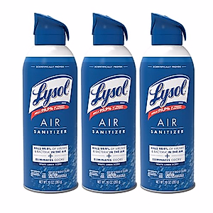 Lysol Air Sanitizer Spray, For Air Sanitization and Odor Elimination, White Linen Scent, 10 Fl. Oz (Pack of 3)
