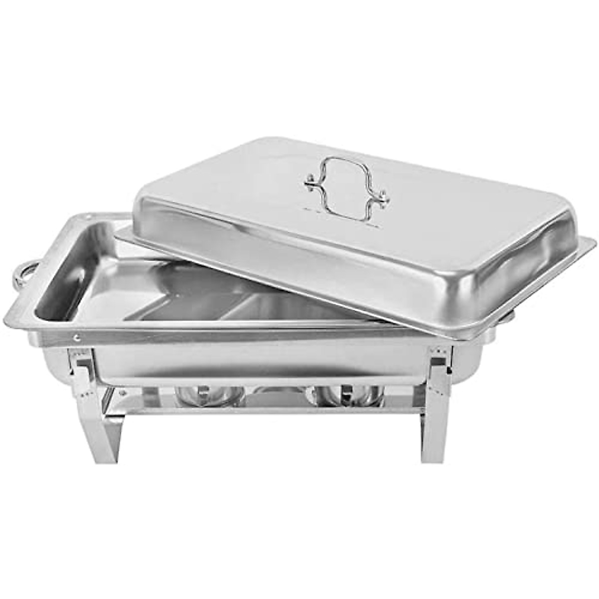 UZOURI Stainless Steel Chafing Dish Set Buffet Silver Catering Warmer Set, Rectangle Chafing Dish Set, for Buffet Catering Kitchen Party(Size:11L) (11L)