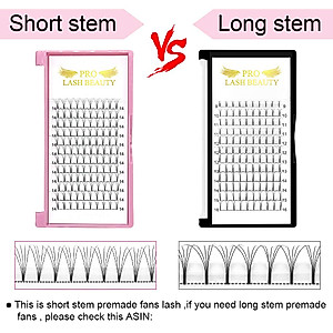 PRO LASHBEAUTY Premade Volume Eyelash Extensions 5D, D Curl, 0.10mm, 14mm, Vegan, Individual, False Eyelash Extensions