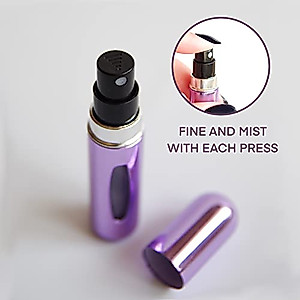 KJHD Portable Mini Refillable Perfume Atomizer Bottle, Refillable Perfume Spray, Atomizer Perfume Bottle, Scent Pump Case for Traveling and Outgoing, 5ml Multicolor Perfume Spray (4 pcs)