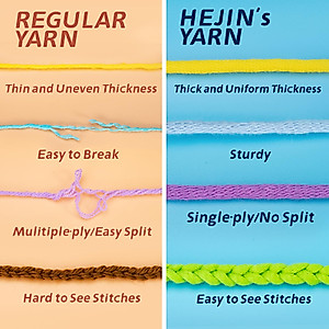 60g Black Yarn for Crocheting and Knitting;66m (72yds) Cotton Yarn for Beginners with Easy-to-See Stitches;Worsted-Weight Medium #4;Cotton-Nylon Blend Yarn for Beginners Crochet Kit Making