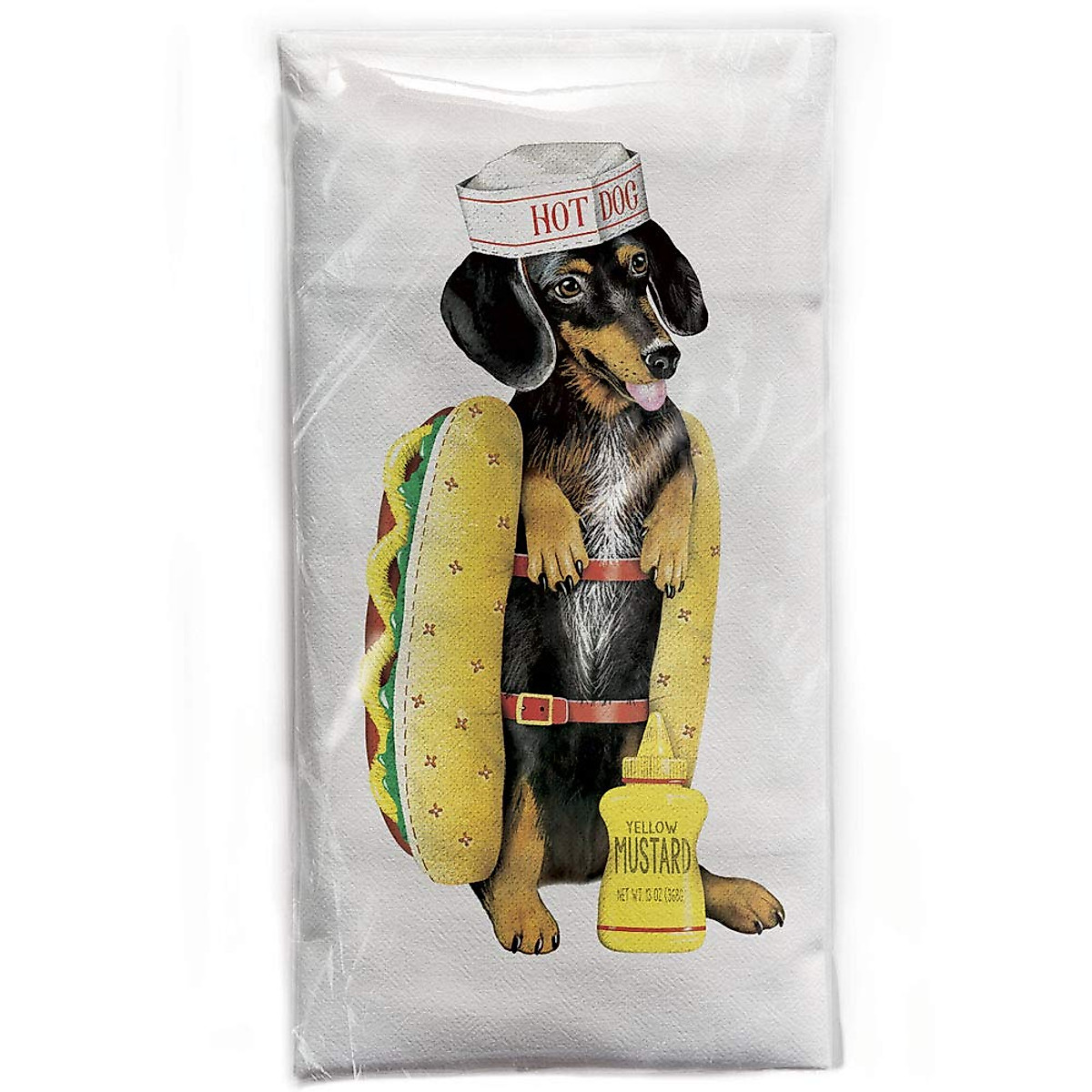 Mary Lake-Thompson Dachshund Hot Dog Flour Sack Dish Towel