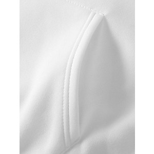 SHENHE Women's Slogan Letter Print Long Sleeve Hooded Sweatshirt Pullover Hoodie Tops White L