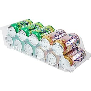 carrotez Soda Can Organizer 11-12 Standard Cans, Beverage Organizer for Refrigerator Pantry Freezer Kitchen Organization and Storage, Beverage Soda Dispenser Plastic BPA Free Storage Rack
