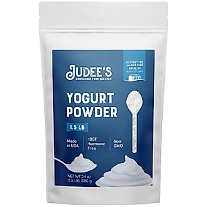 Judee’s Yogurt Powder 1.5lb (24oz) - 100% Non-GMO, rBST Hormone-Free - Gluten-Free & Nut-Free - Made from Real Dairy - Made in USA - Make Homemade Yogurt and Tangy Dips, Dressings, and Toppings