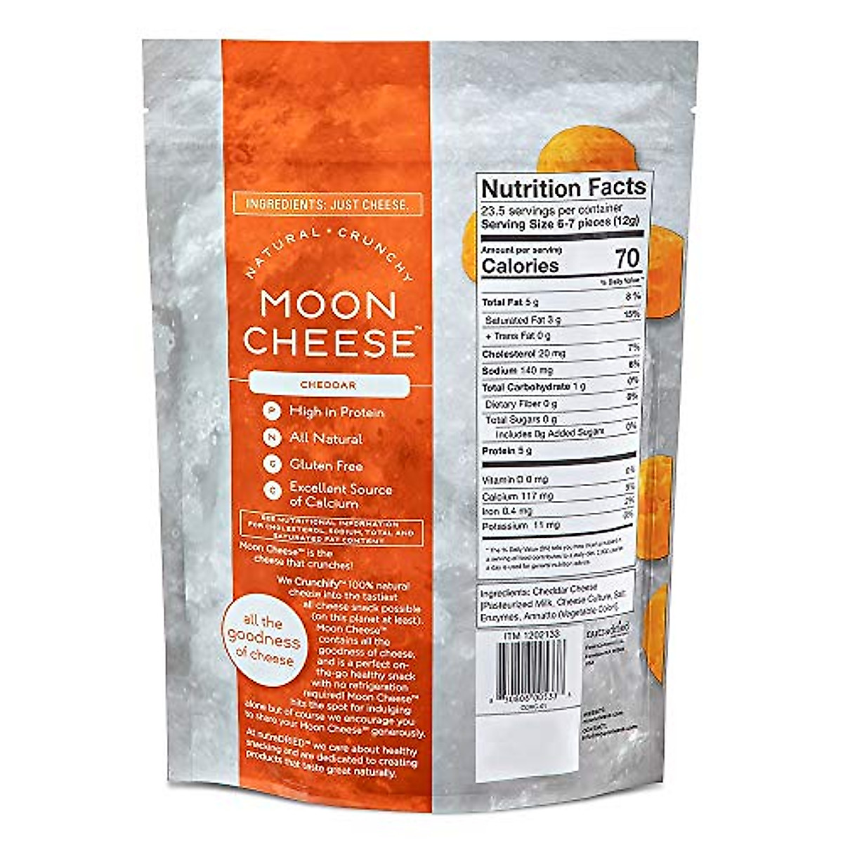 Moon Cheese - 100% Natural Cheese Snack - Cheddar - 2 oz, 10 ounce (pack of 1)