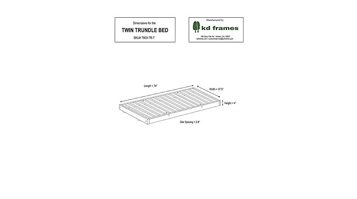 KD Frames Twin Trundle - Natural Wood Convenience
