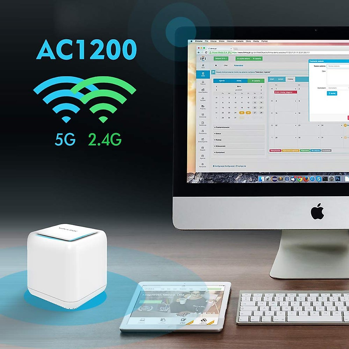 Mesh WiFi Router,Dual Band AC1200 Whole Home Mesh WiFi System with Touchlink Function, Router & Extender Replacement Covers up to 4,500 sq. ft, 2-Pack Includes 1 WiFi Router & 1 WiFi Extenders
