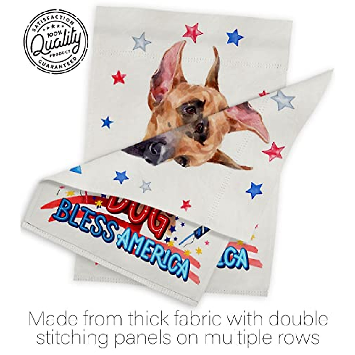 Breeze Decor Patriotic Fawn Dane Garden Flag Set Wood Dowel Dog Puppy Spoiled Paw Canine Fur Pet Nature Farm Animal Creature House Banner Small Yard Gift Double-Sided, Made in USA