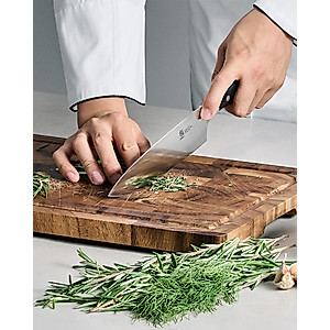 KYOKU Kitchen Knife Set with Block, German High Carbon Steel 15pc Knife Block Set, Samurai Series Knife Block with Knives for Kitchen, Professional Chef Knife Set with Sharpening Steel & Shears