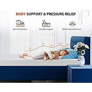 6 inch Twin Mattress for Kids, Gel Memory Foam Twin Bed Mattress for a Cool Sleep & Pressure Relief, Medium Firm Mattress Pad Twin Size, Bed in a Box, CertiPUR-US Certified & White (6 Inch, Twin)