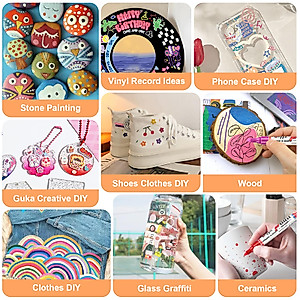 TIMJYUT White Permanent Marker Paint Pens - 2 Count,Medium Tip Oil-Based,Waterproof & Quick Dry,Never Fade,Markers Pens For Rock,Plastic,Glass,Metal,Wood and More