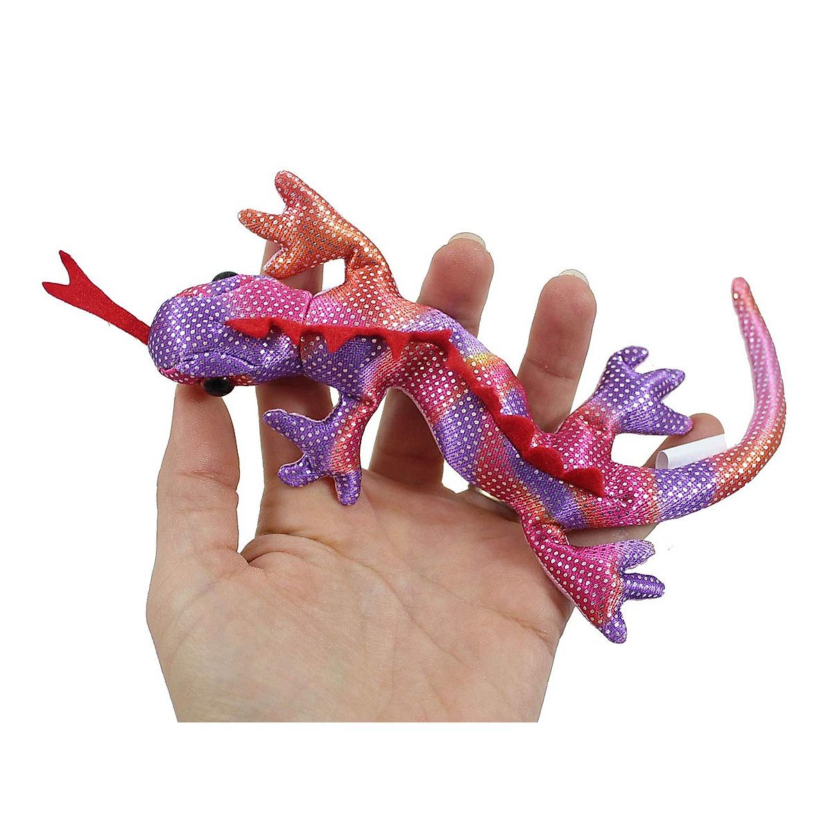 Curious Minds Busy Bags 5 Reptile Set - Sand Filled Animal Toy - Snake, Turtle, Lizard, Alligator, Frog- Heavy Weighted Sandbag Animal Plush Bean Bag Toss - Shimmering Glitter