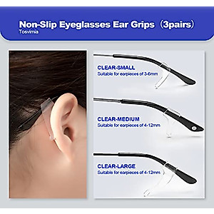 Tosvimia Upgrade Multi-Function Eyeglass Repair Kit, Include Anti-Slip Silicone Eyeglass Nose Pads, Screwdriver, Non-Slip Eyeglasses Ear Grips, Screws, Tweezer for Glasses, Sunglass, Reading Glasses