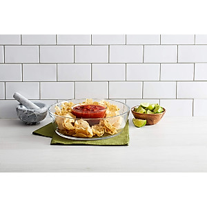Mikasa Glass Napoli Chip and Dip Set, 11-Inch, 2-Piece, Clear